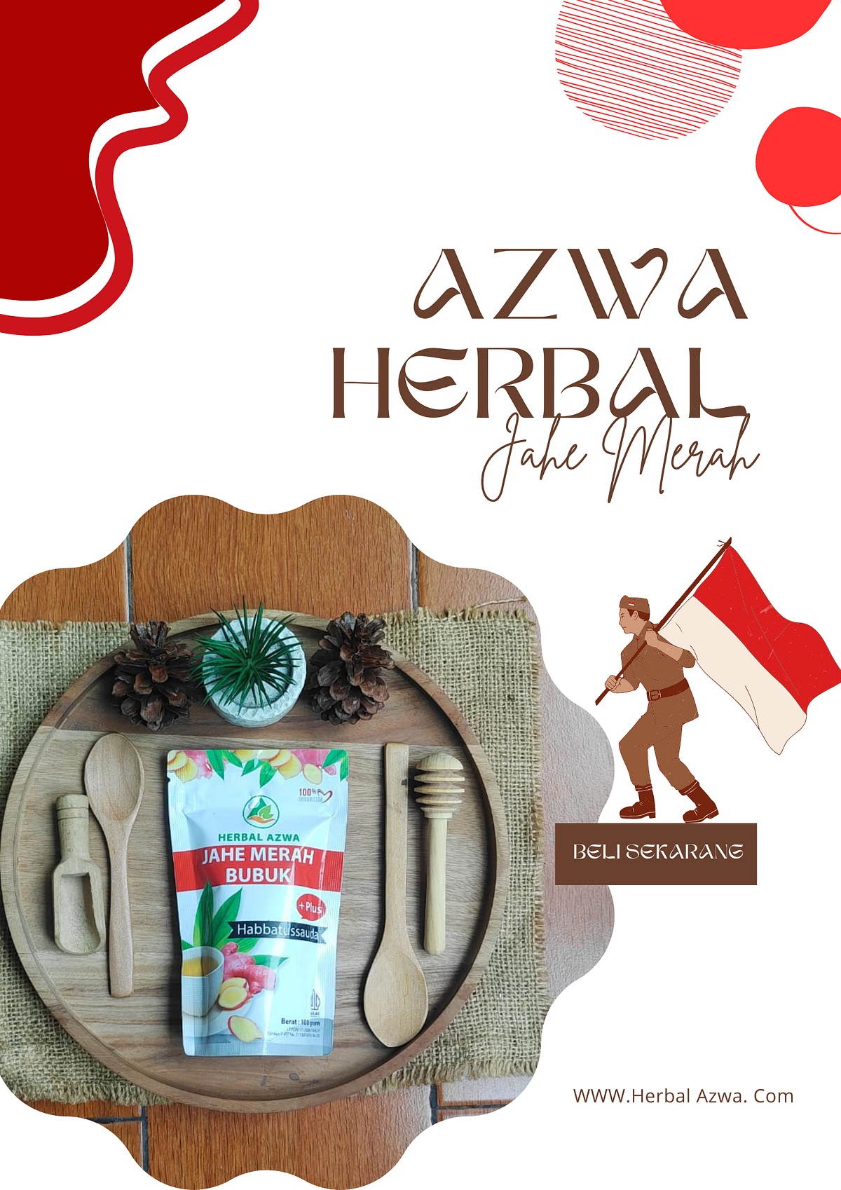 Produk Minuman Kesehatan Jahe Merah Herbal Azwa adalah Jahe Merah Bubuk ...