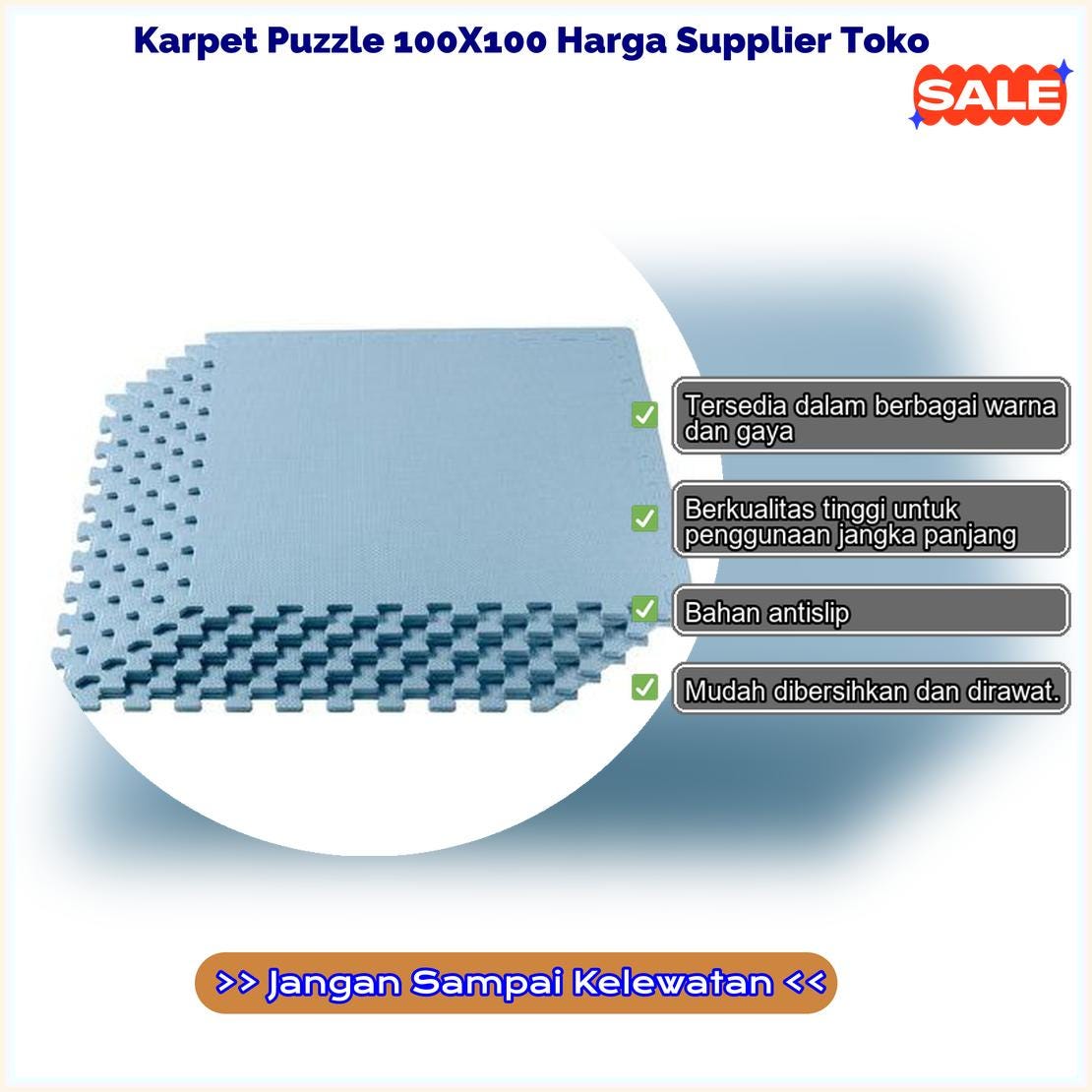 Karpet Puzzle 100X100 Harga Supplier Toko - Alat Lompat Tinggi - Medium