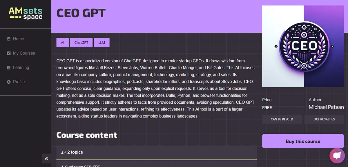 CEO GPT. CEO GPT is a specialized version of… | by Amsets | Jan, 2024 | Medium