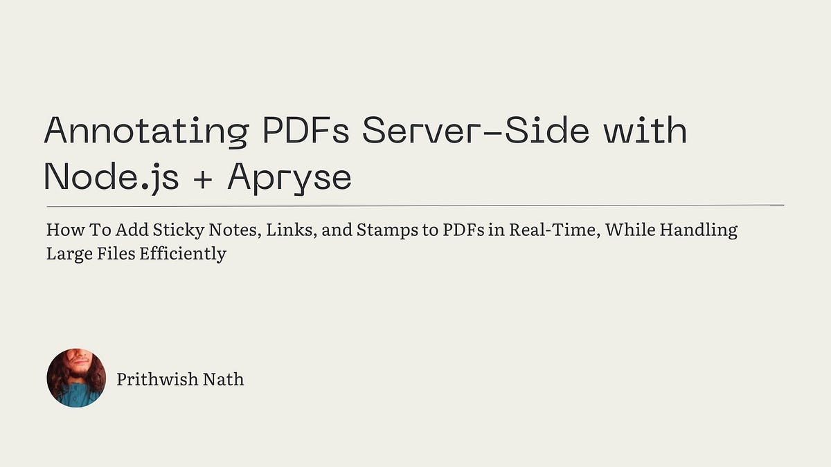 Annotating Pdfs Server Side With Node Js Apryse By Prithwish Nath