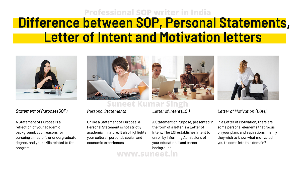 How SOP, Personal Statements, Letter of Intent and Motivation letters are different? How to ...