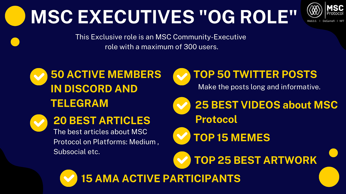 MSC OG EXCUTIVES. Dear MSC 👑 community We will be… | by MSC Protocol | Medium