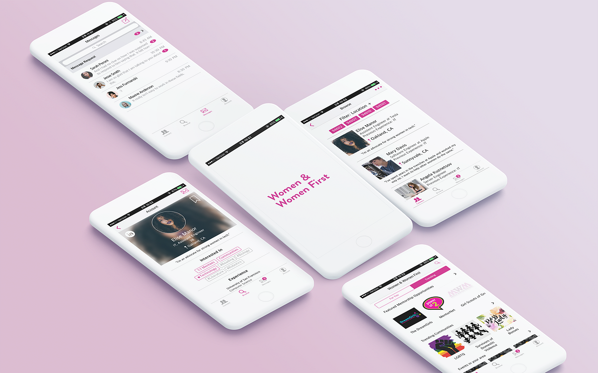 Women and Women First — Women’s Mentorship Mobile App ~UXDI | by Julia ...