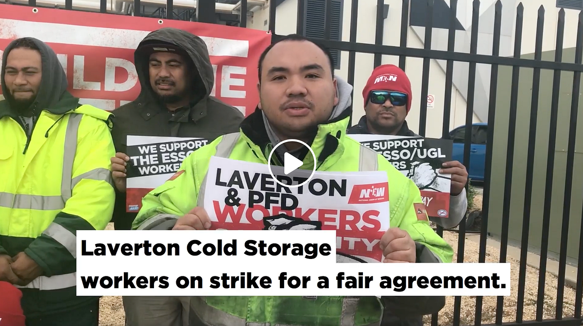 NUW members at Laverton Cold storage support the UGL/Esso workers | by ...