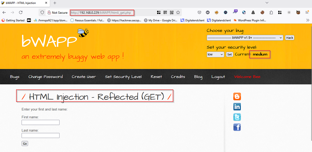 BWAPP Series : HTML Injection-Medium Severity Level | by Madhumathi chamarthi | Medium