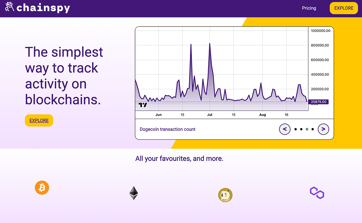 Chainspy: a new blockchain usage data provider | by Jake Manger | Coinmonks | Aug, 2024 | Medium