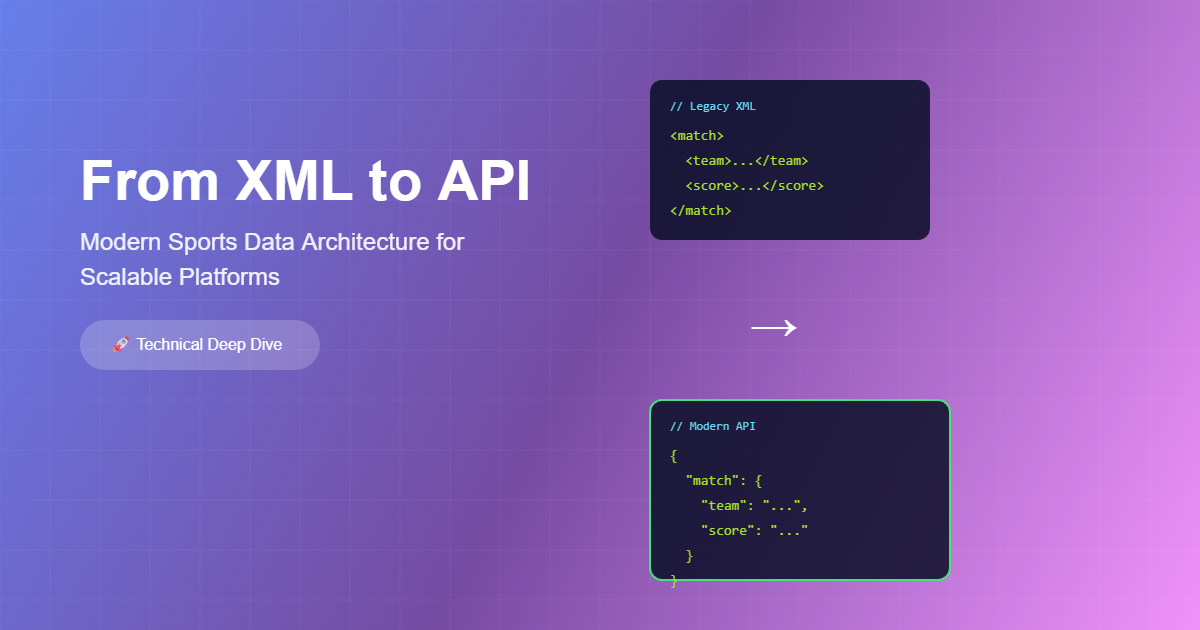 From XML to API: Modern Sports Data Architecture for Scalable Platforms ...