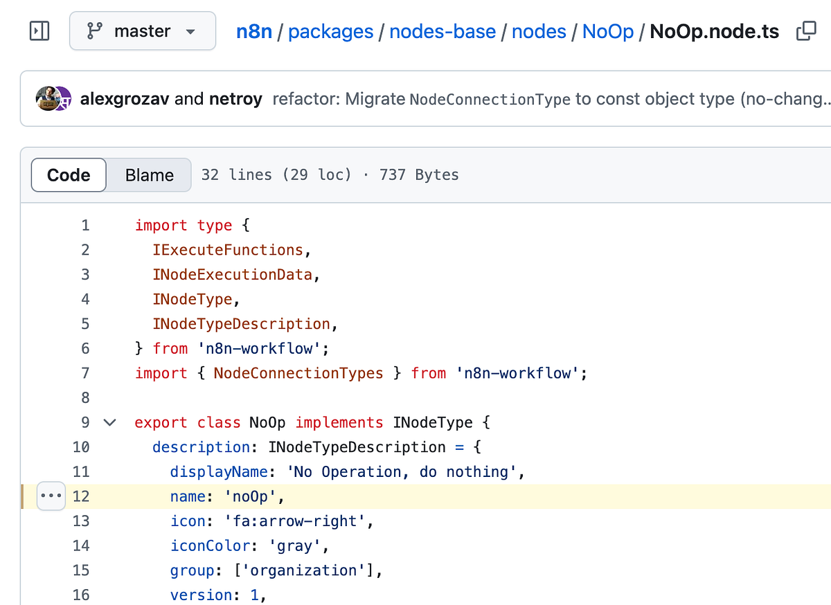 noOp variable in n8n source code. | by Ramu Narasinga | Medium
