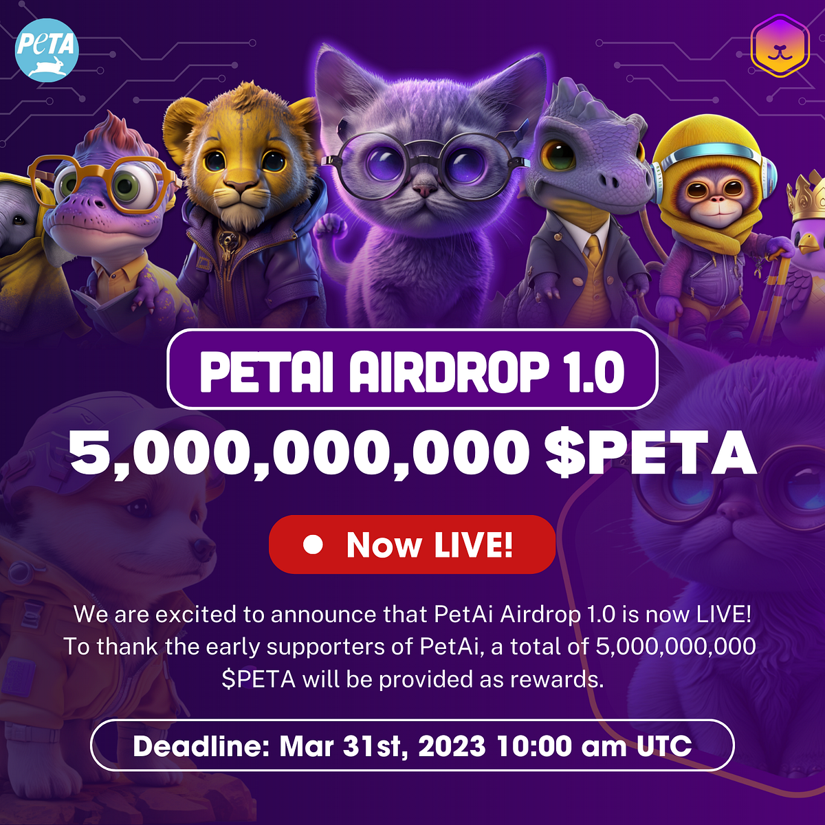 🎁 PETAI Airdrop 1.0 of 5,000,000,000 $PETA is Now LIVE! | by Legend of ...