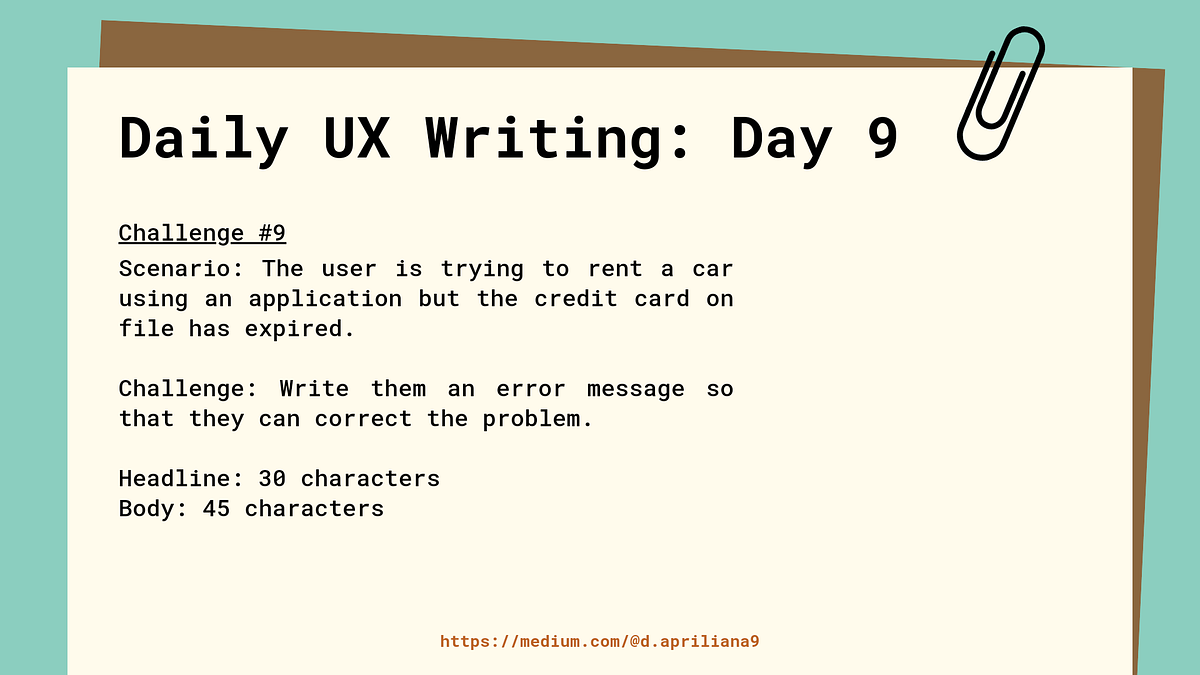 My Daily UX Writing Challenge: Day 9 - Invalid Credit Card | by Dinar ...