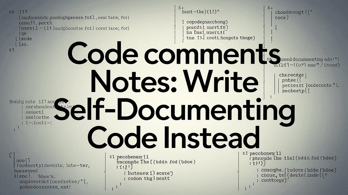 Code Comments Notes Write Self Documenting Code Instead By Dev On Hunt Jan 2025 Medium