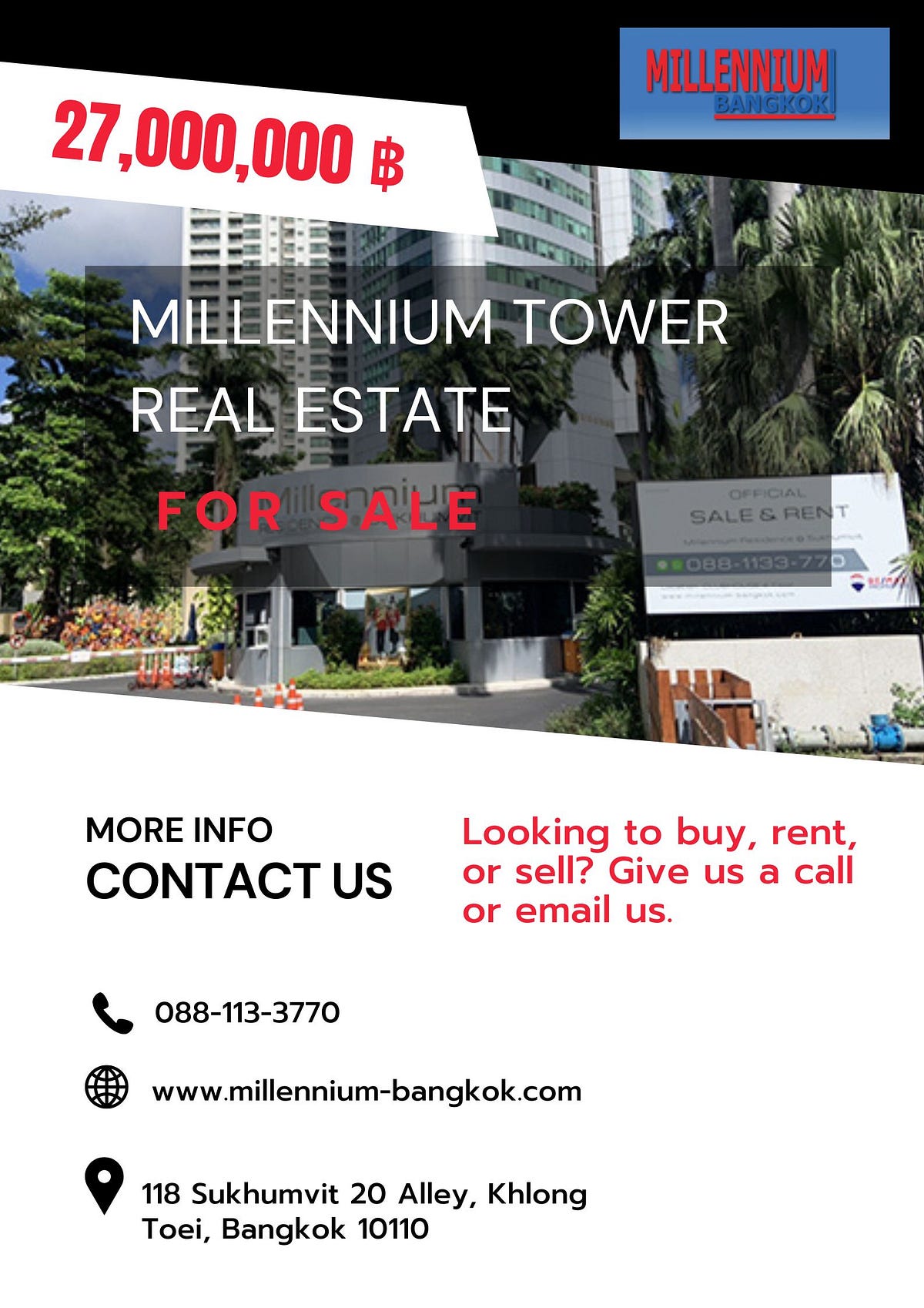 Millennium tower real estate for Sale. - Millennium Bangkok - Medium