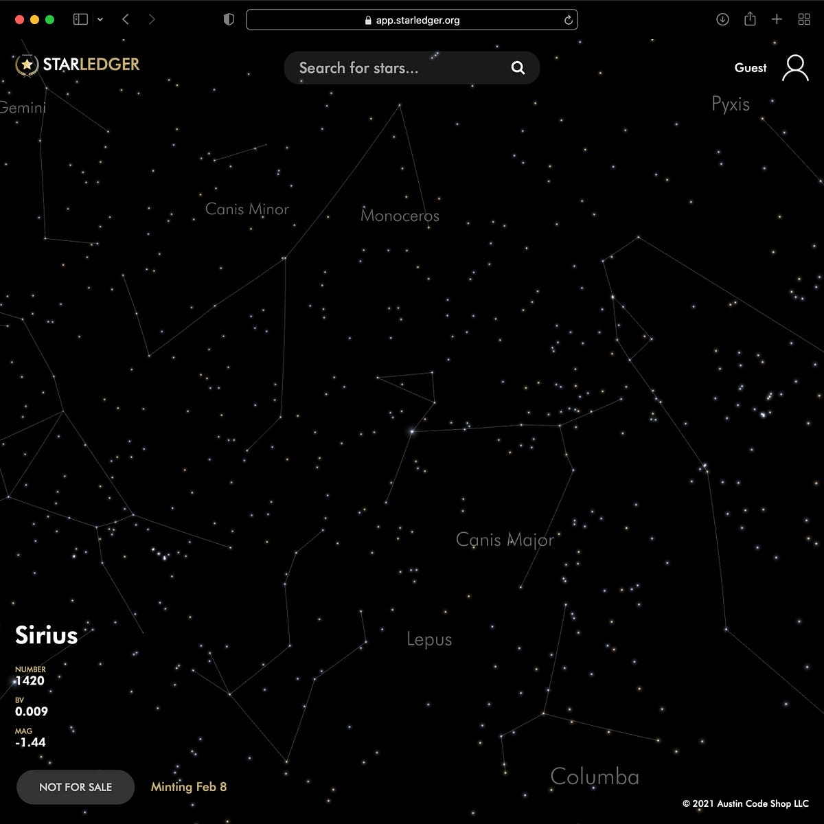 StarLedger Star Map - VAST - Medium