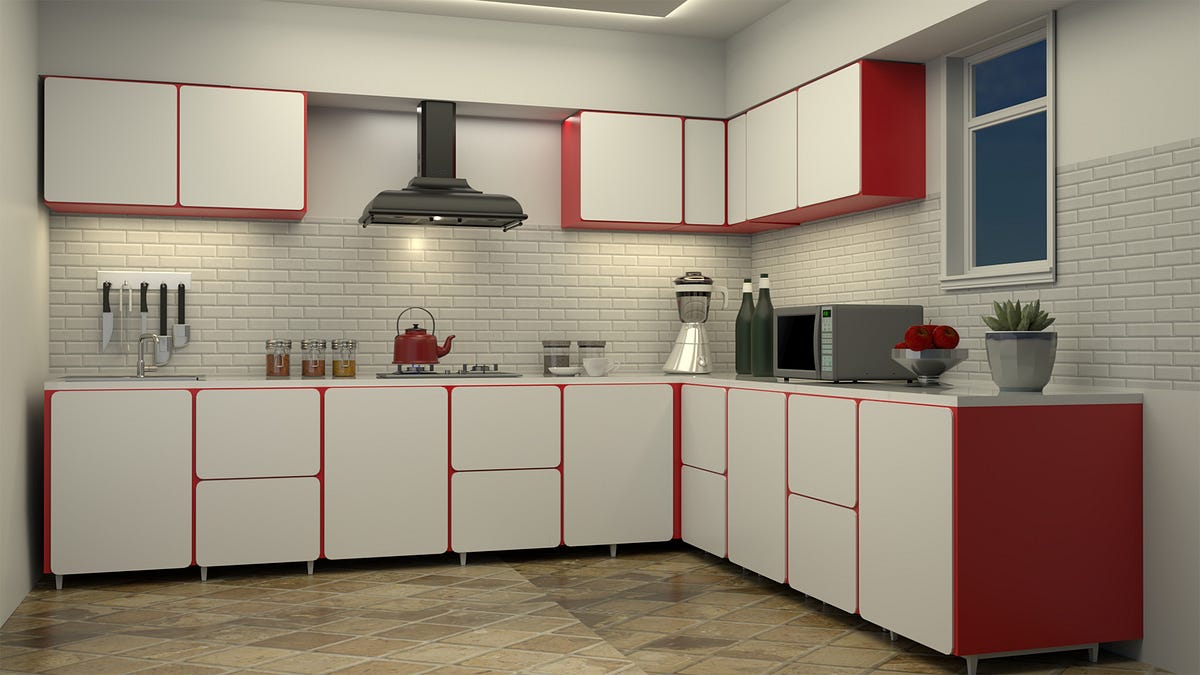 L shaped kitchen interior design - Rasoe kitchen - Medium