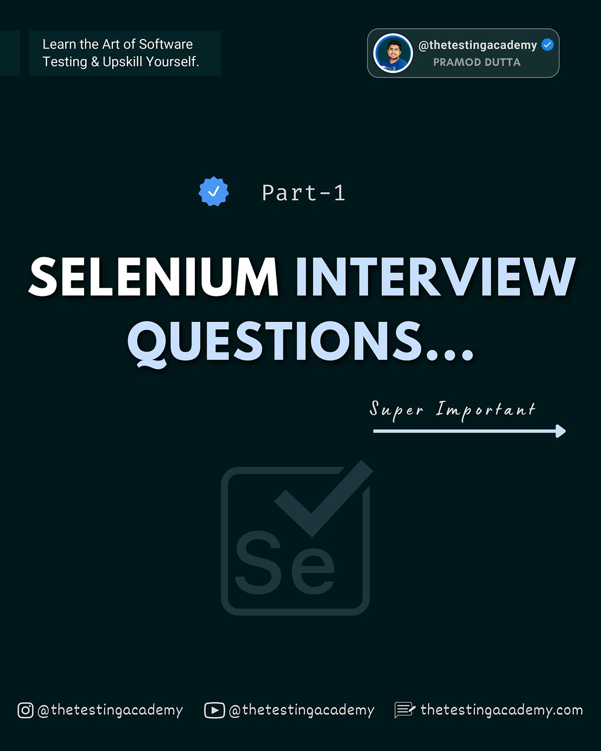 Selenium Interview Questions:- - Pramod Dutta - Medium