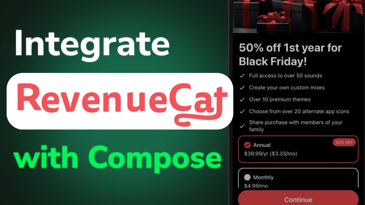 Integrate RevenueCat Subscriptions — Jetpack Compose | by Daniel ... Integrate RevenueCat Subscriptions — Jetpack Compose | by Daniel ...