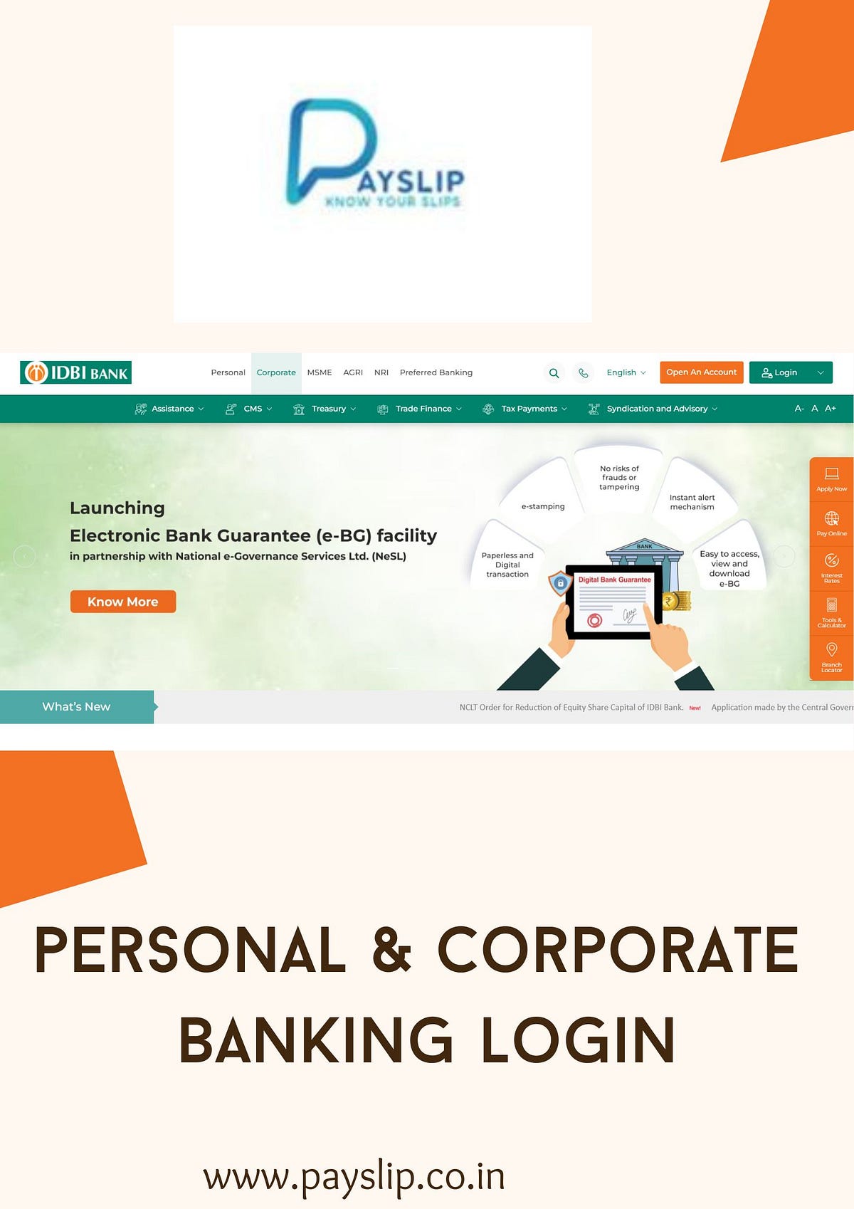 personal & corporate banking login - Pay Slip - Medium