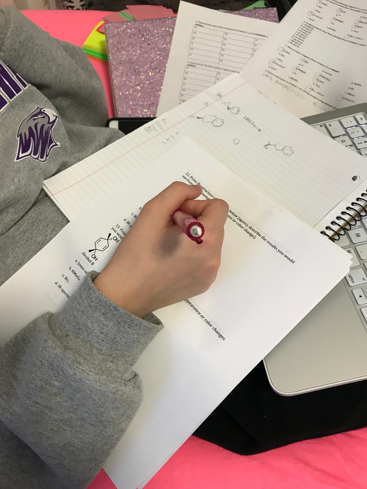 Five-Shot Sequence of Grace. Picture one: Grace diligently writing ...