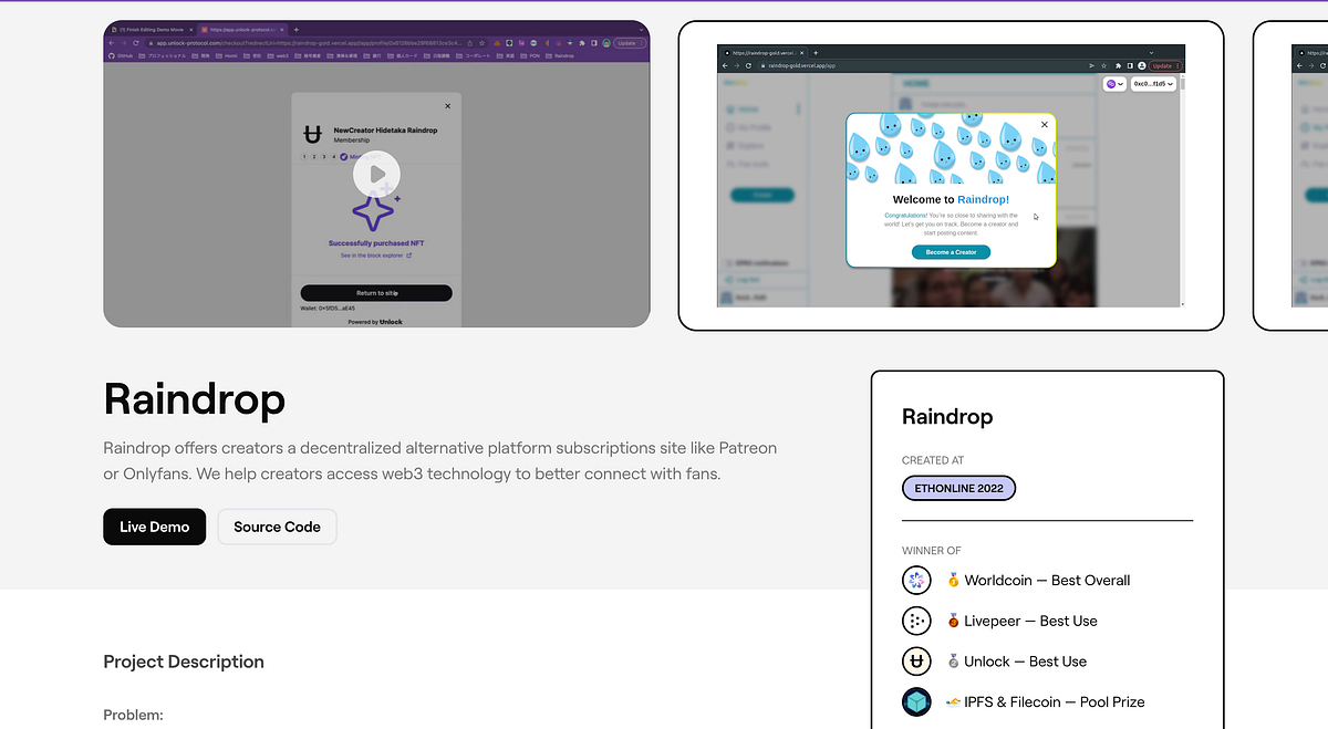 Summary of what we learned from Protocol who developed a Web3 version of Patreon at ETHOnline ...