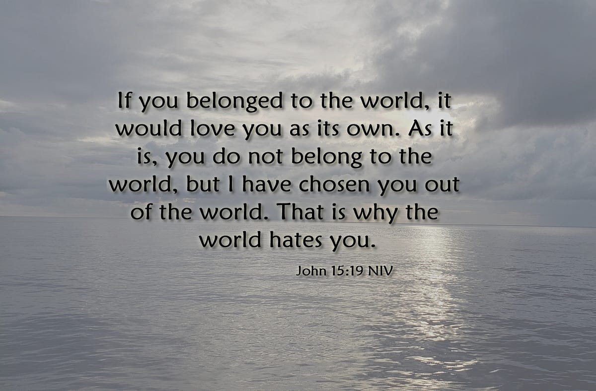 Chosen out of the World. Why the world hates you | by Ed Jarrett | A ...
