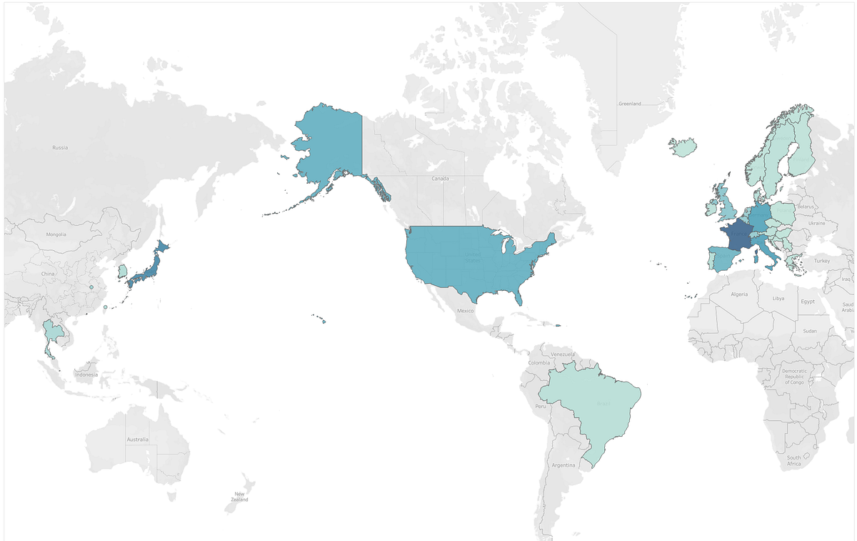 Explore geographic distribution of Michelin Guide Restaurants using ...