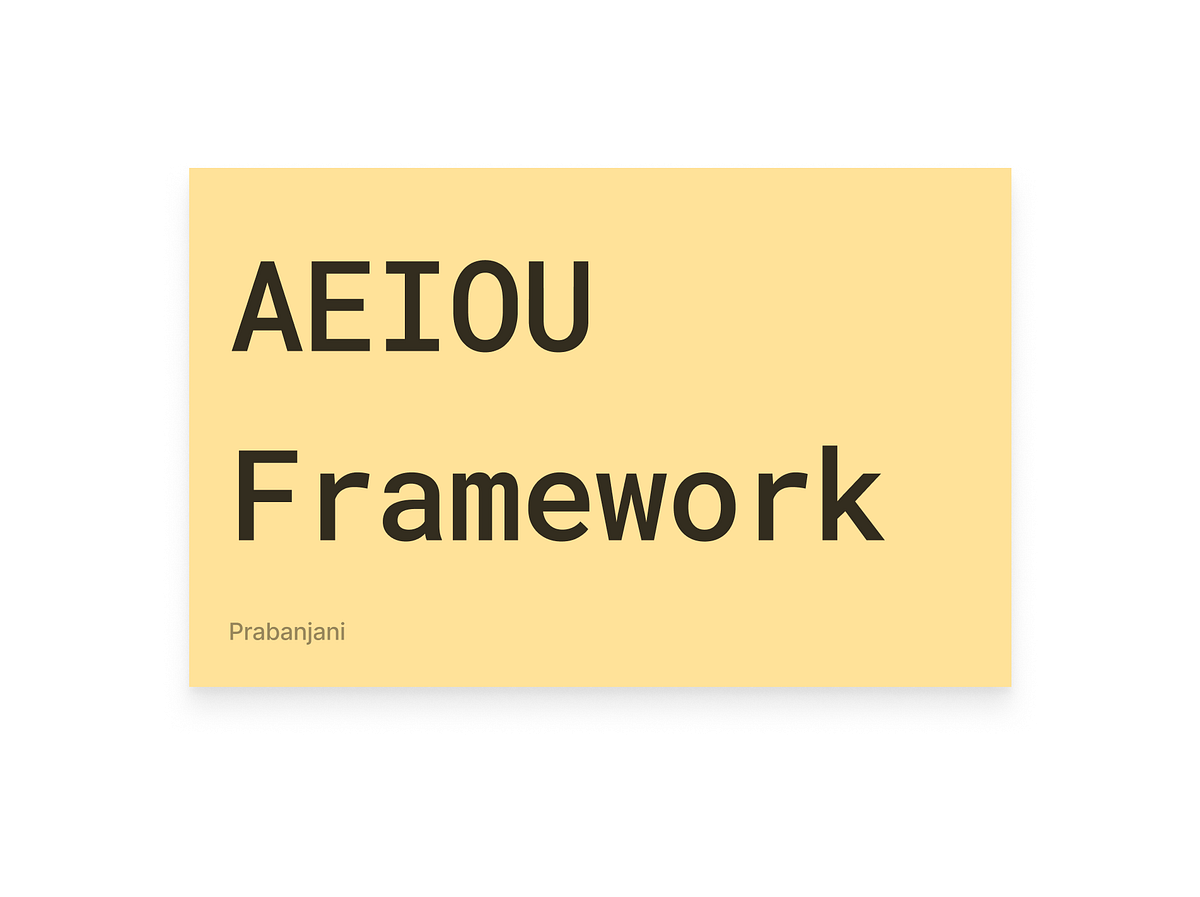 The AEIOU Framework: How a UX Portfolio Changed the Way I See ...