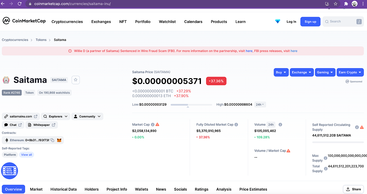 Saitama Inu — MORE FUD & Dev Mistake? Haters? | by NOTROSRO | Medium