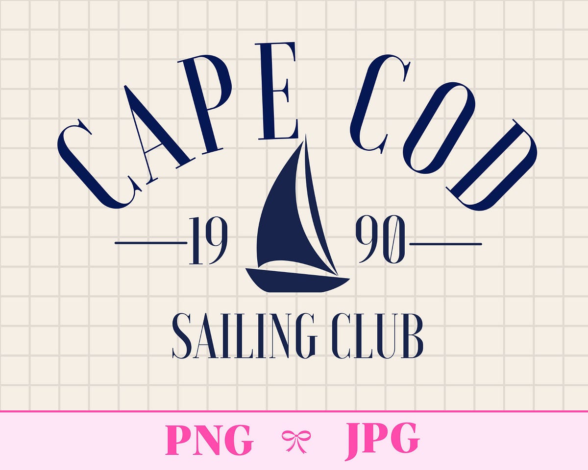 Cape Cod Png | Sail Boat Png | Vintage Png | Cape Cod Sublimation ...