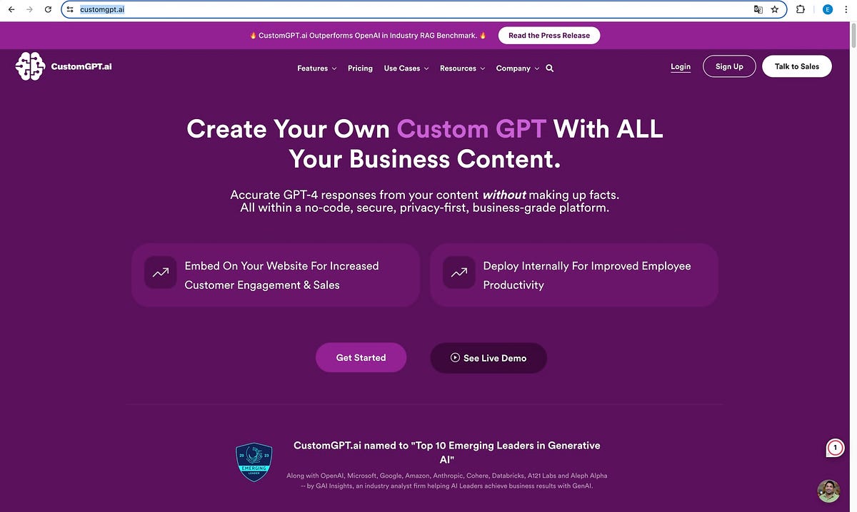 Customgpt Ai Create Your Own Chatgpt Chatbot With Your Business Content By Promatic Apr
