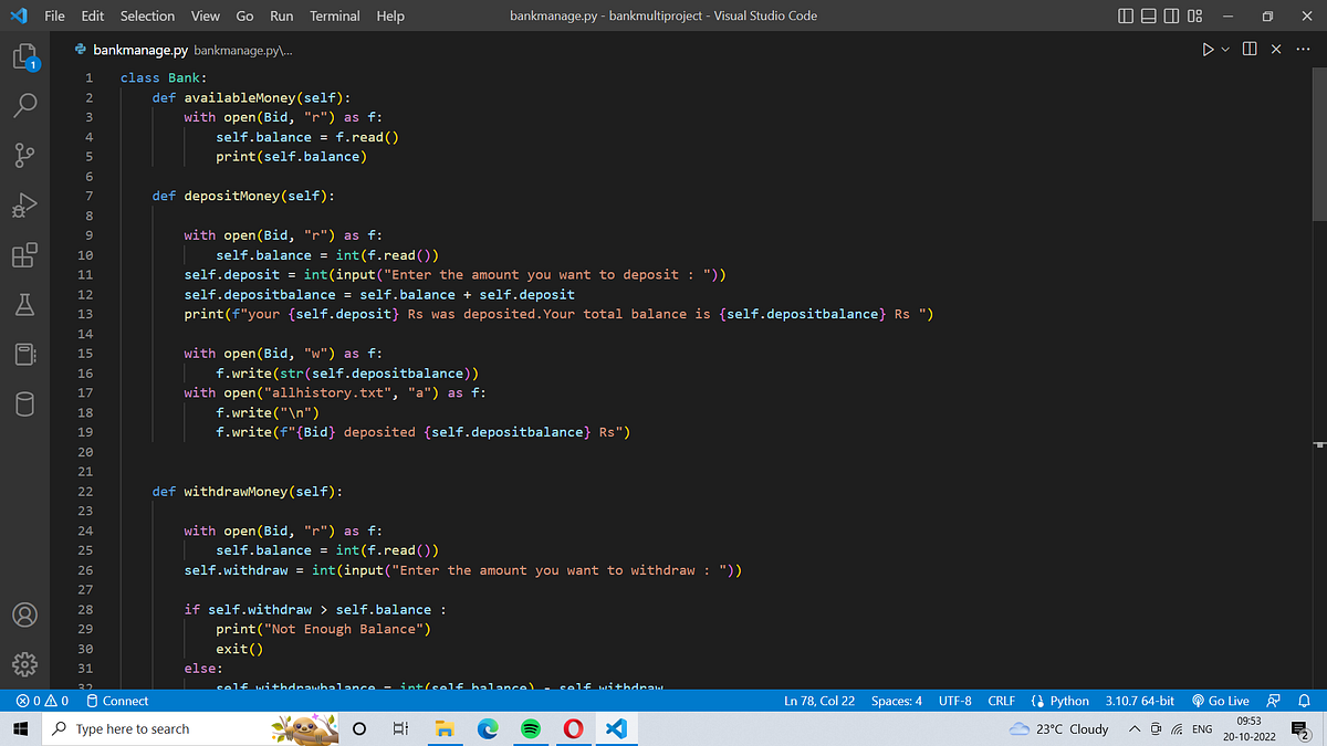 Python Project (Bank Management System using Files) | by Sai Arun Gavhane | Medium