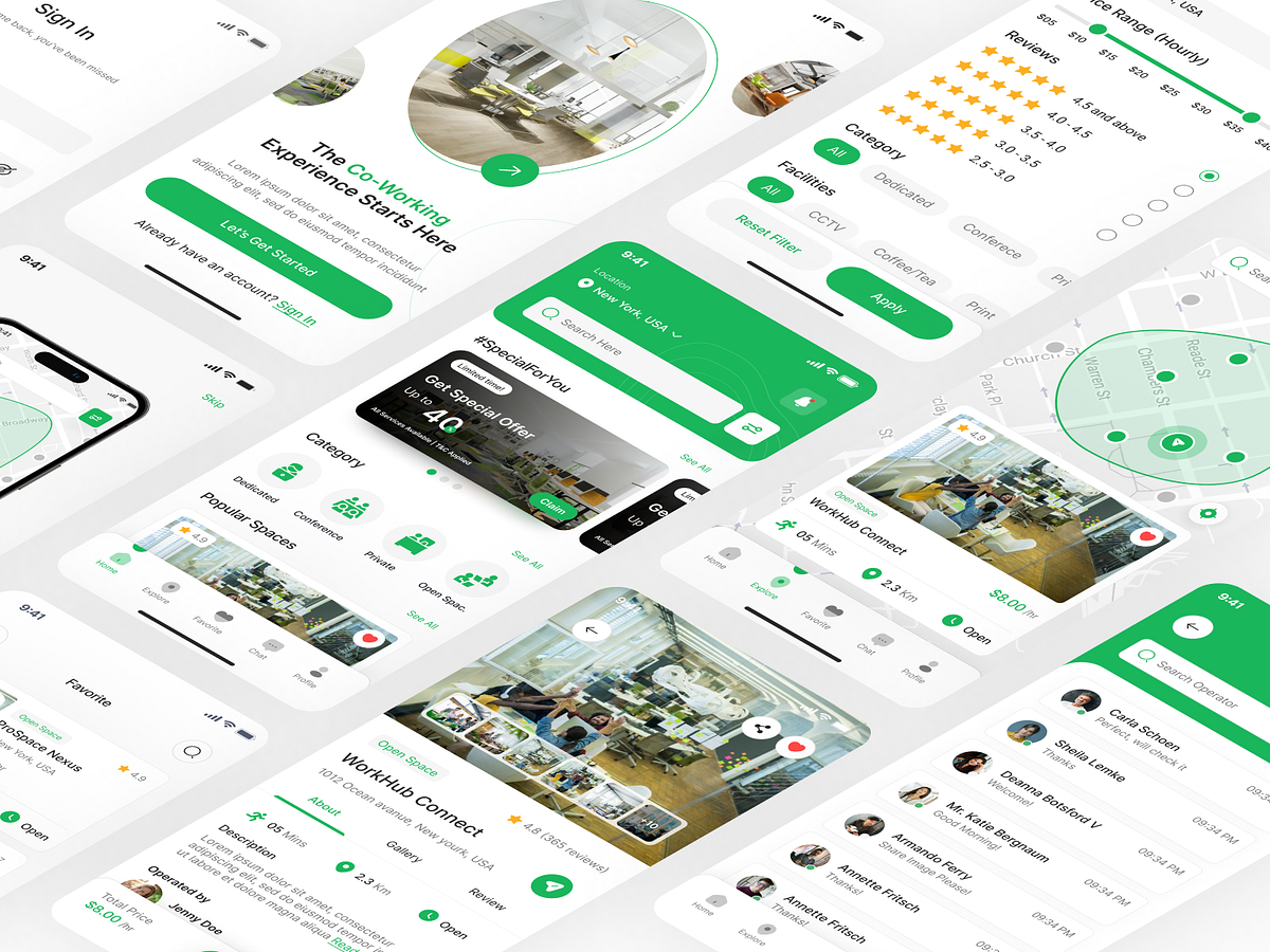 Coworking Space Booking Mobile App UIUX Design | Figma | App Design ...