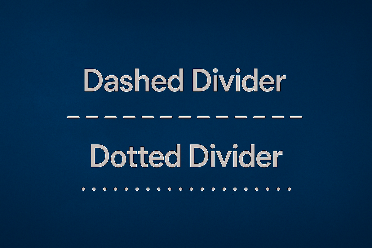 How to Create Custom Dashed and Dotted Dividers in Flutter | by Valerii Novykov | Medium