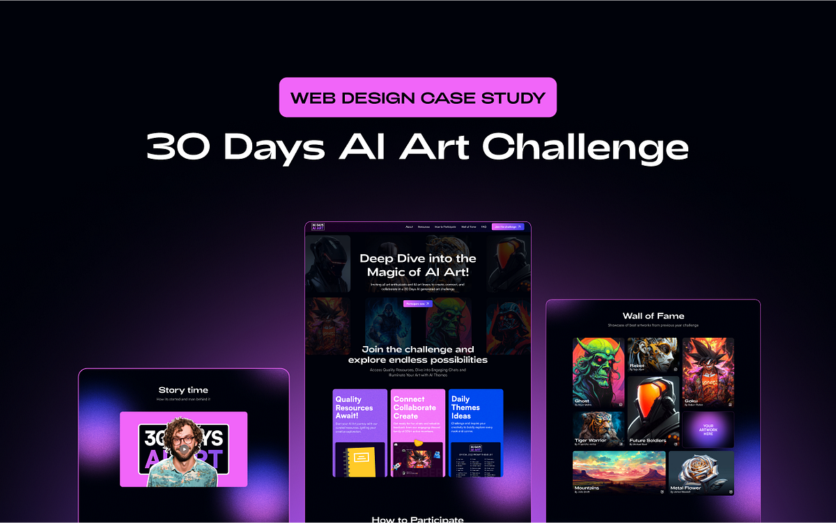 Designing a landing page for 30 days ai art challenge | by Priyanshu ...