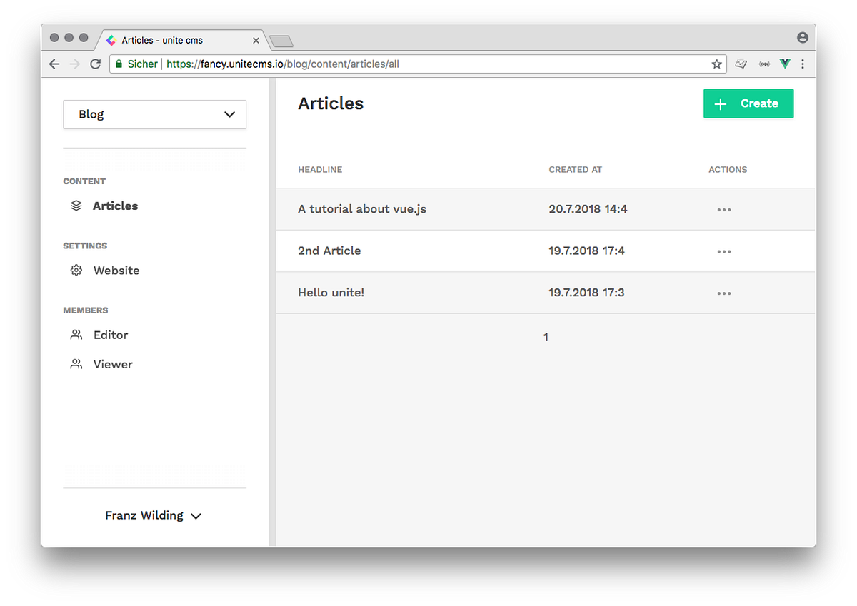 Tutorial: Create a blog using unite cms + vue.js | by Franz Wilding | unite cms | Medium