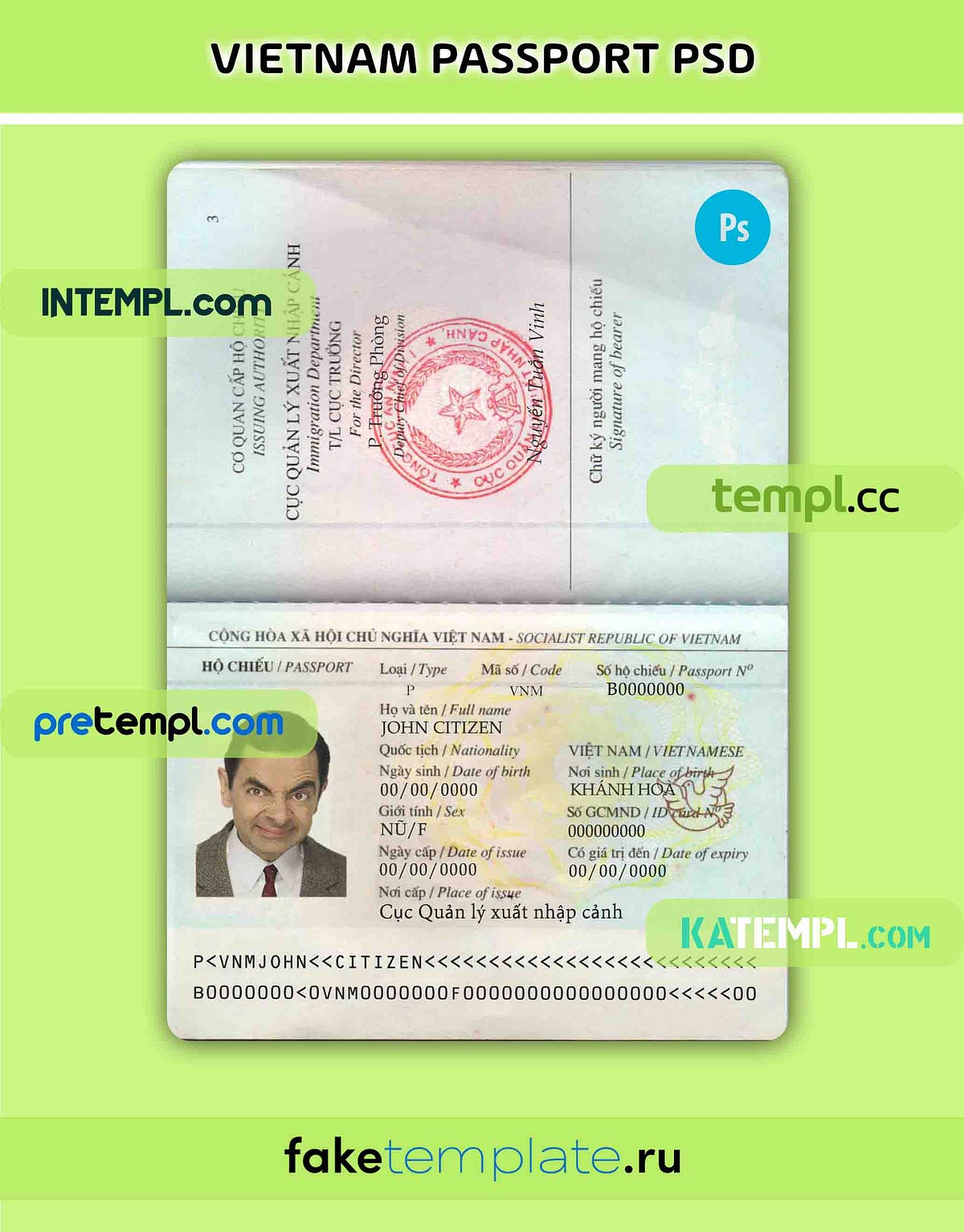Vietnam passport PSD download template | by Intempl store | Medium