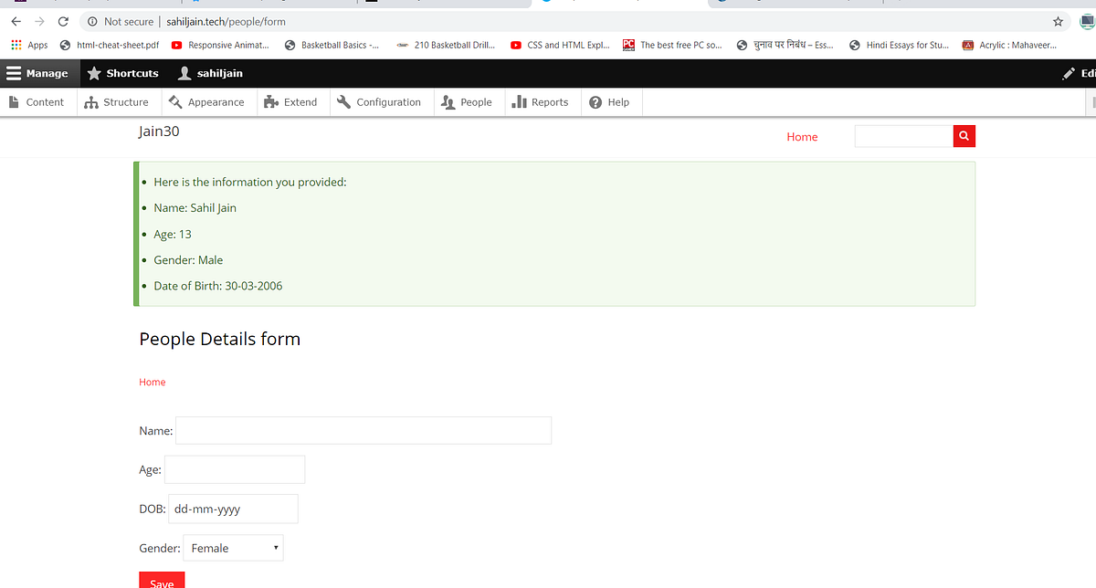 Adding a Basic Form to a Drupal 8 website | by jain30 | Medium