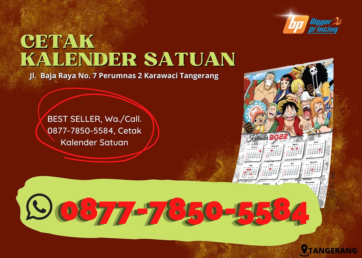 BEST SELLER, Wa./Call. 0877–7850–5584, Cetak Kalender Satuan di Tangerang ...