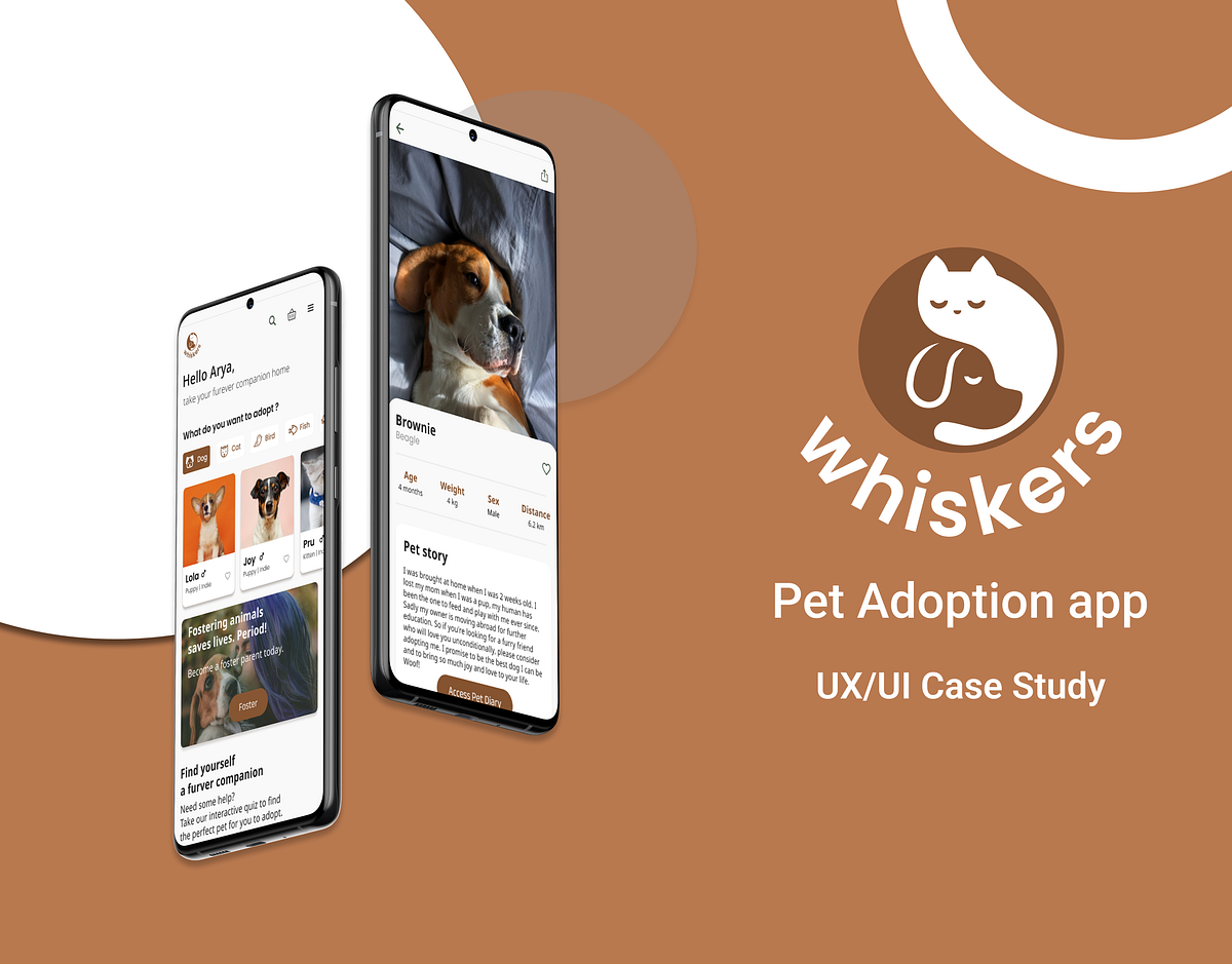 Whiskers — a UX/UI Case Study for a Pet Adoption App | by Arya Gawade ...