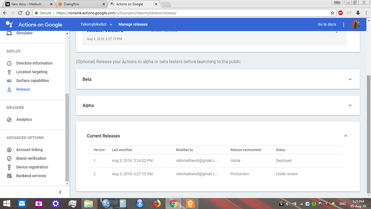 #twtw Week 5 — QuickRideBot Deployed | by Nitin Mathew | Medium