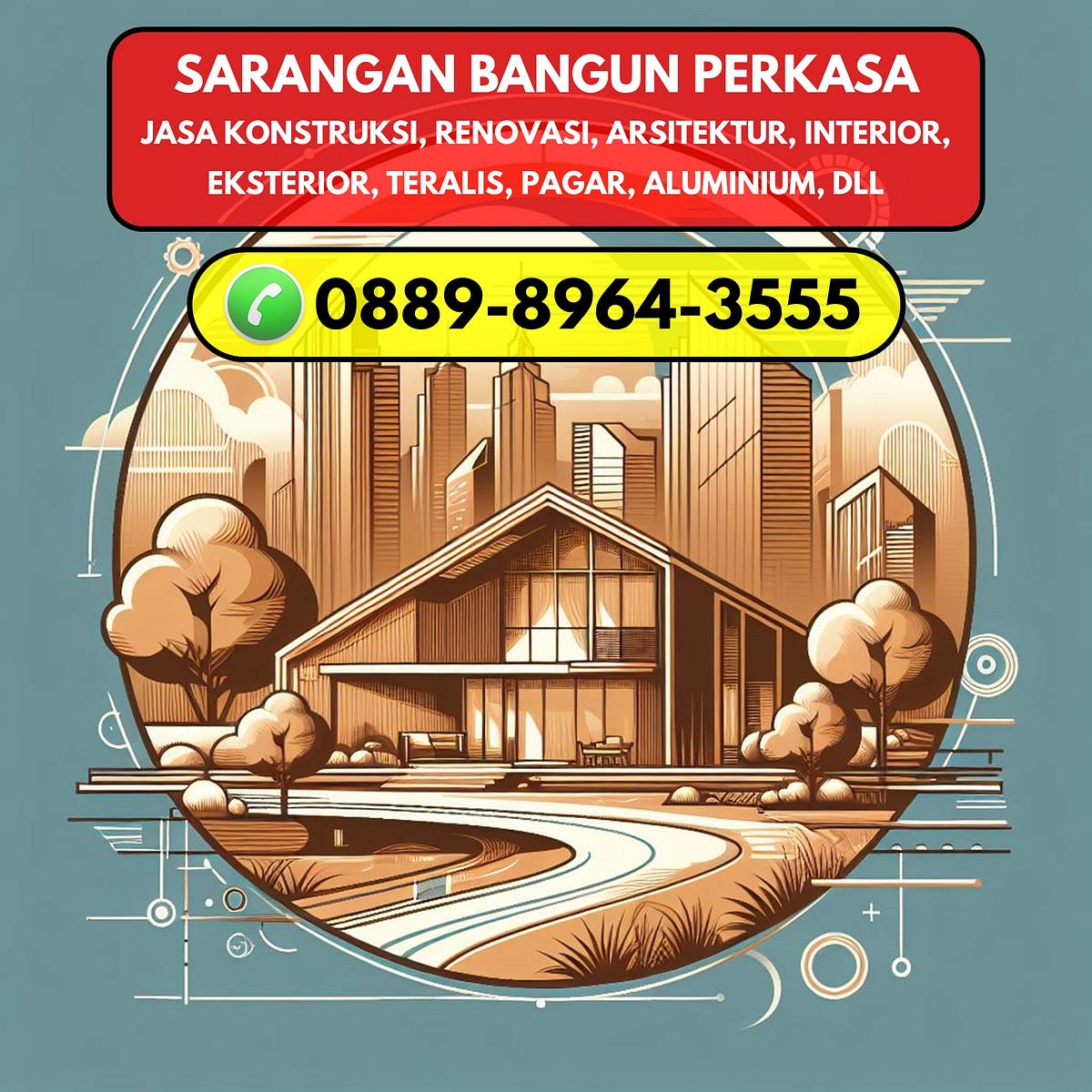 Hub 0889-8964-3555, Kontraktor Rumah Minimalis 2 Lantai di Malang - Nknkvnvn - Medium
