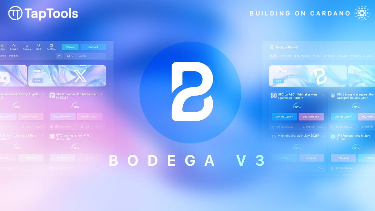 Bodega V3 Launches on Cardano. 7/25/2025 | by Tap In With TapTools ...