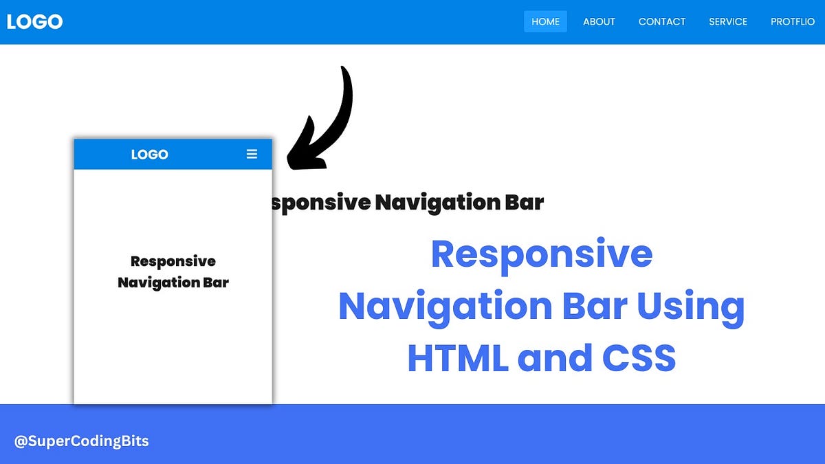 Responsive Navigation Bar Supercodingbits Supercodingbits Medium 