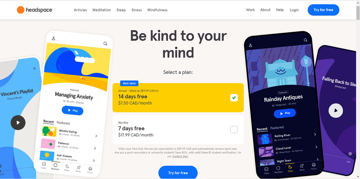 The Psychology Behind Headspace’s Landing Page Design To Drive User ...
