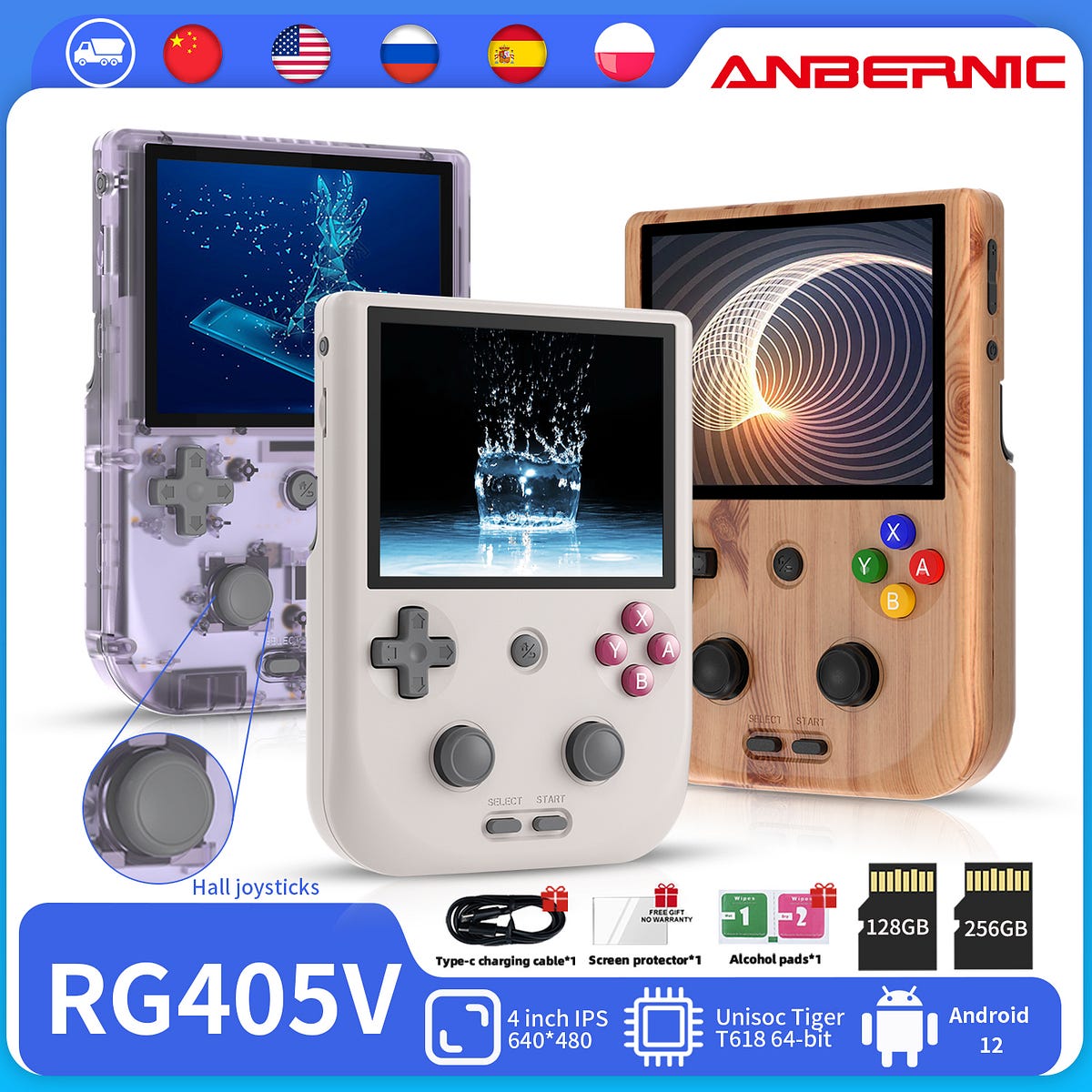 ANBERNIC RG405V Video Handheld Game Console 4" IPS HD Touch Screen ...