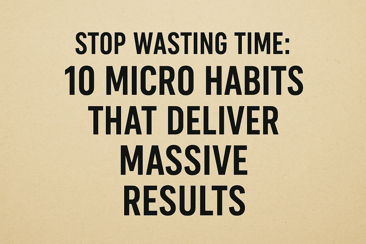 Stop Wasting Time: 10 Micro Habits That Deliver Massive Results | by ...