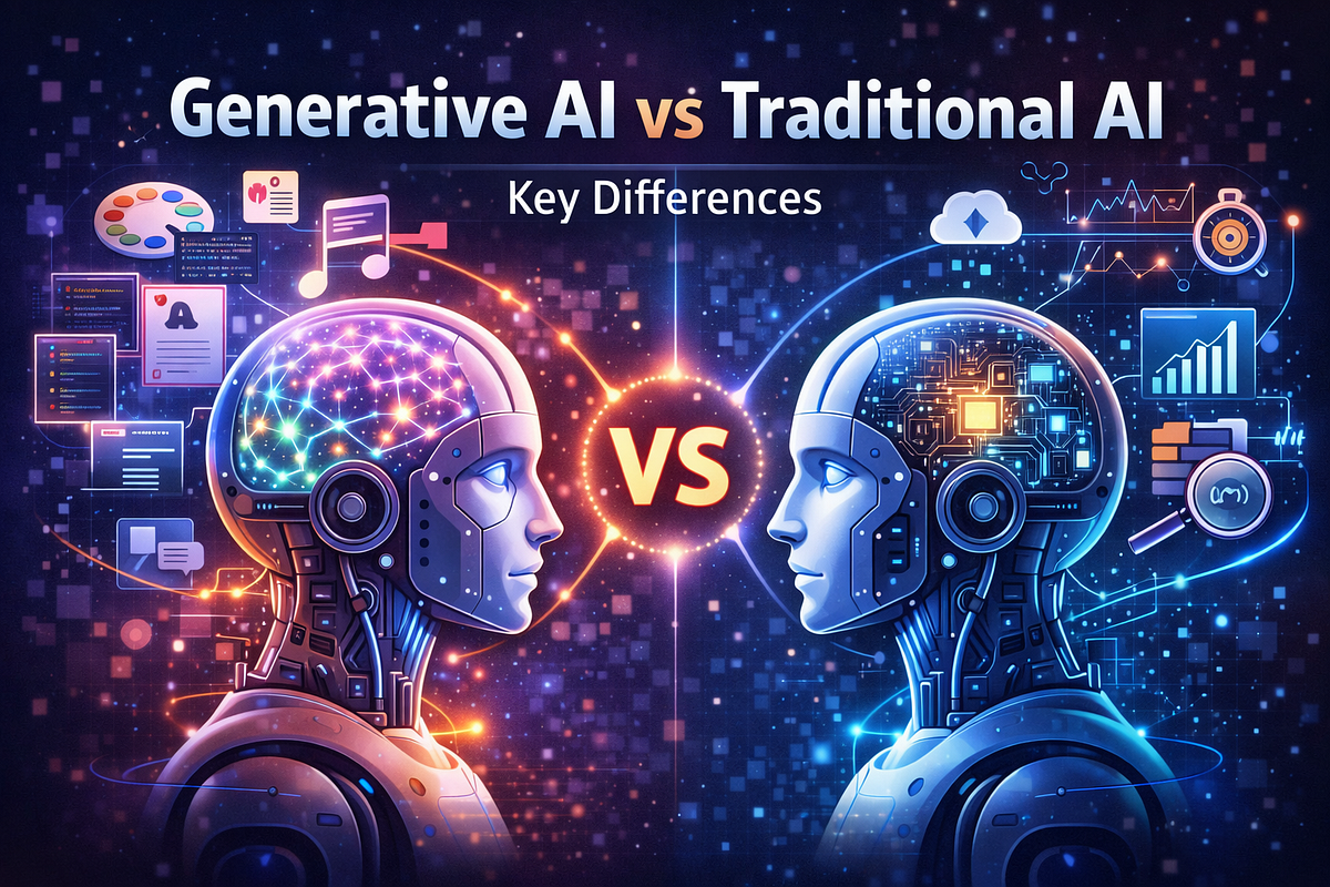 Generative AI vs Traditional AI: Key Differences Explained | Mobile App ...