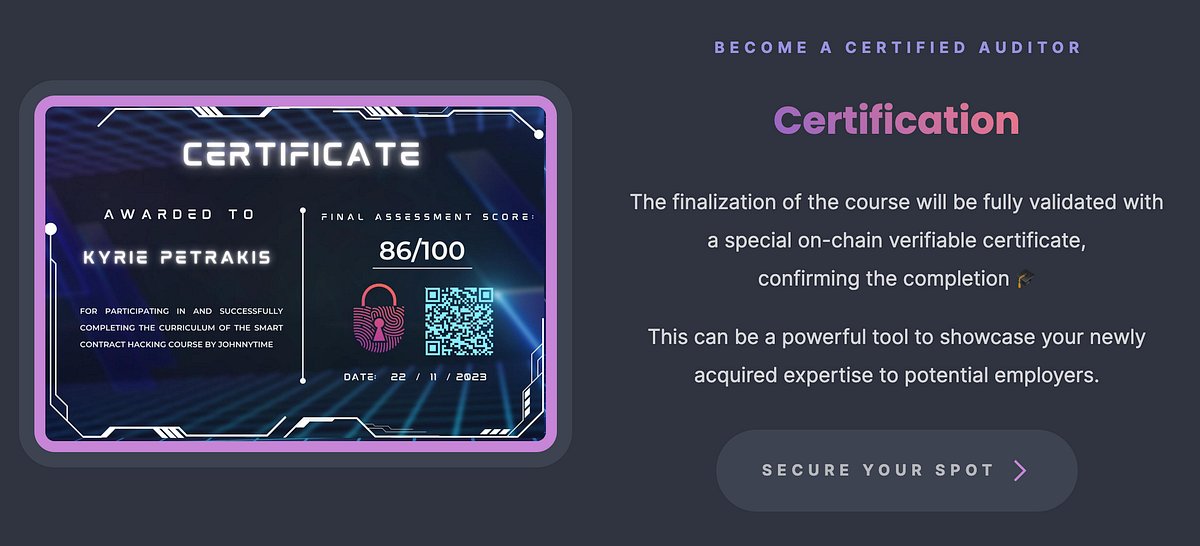 First look at the Smart Contract Hacking Course | by Aitor Zaldua | CoinsBench