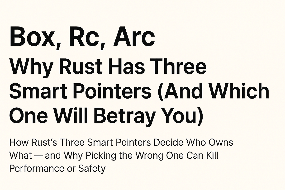 Box, Rc, Arc — Why Rust Has Three Smart Pointers (And Which One Will Betray You) | by ...