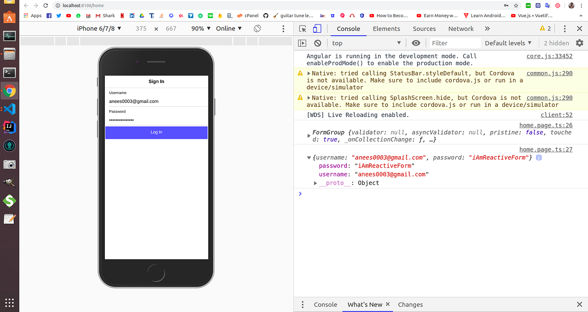 Reactive forms in Ionic 4 | Angular | by Mirza Anees Baig Barlas | Medium