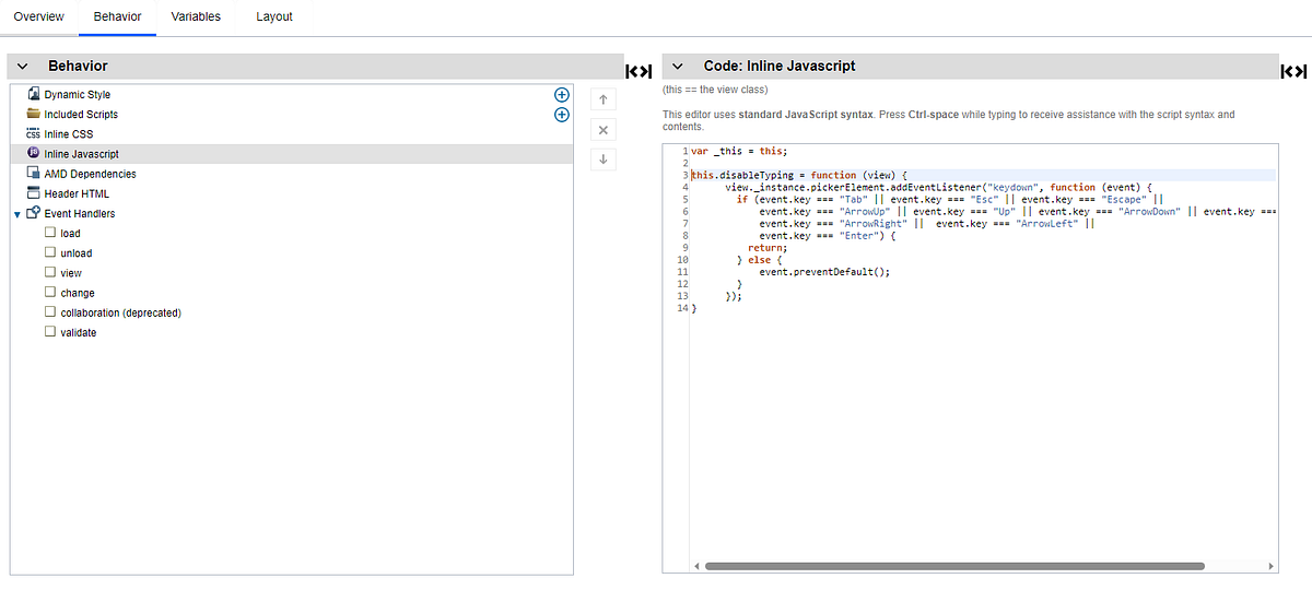 Disable Keyboard Typing for IBM BAW Components - Selcuk - Medium